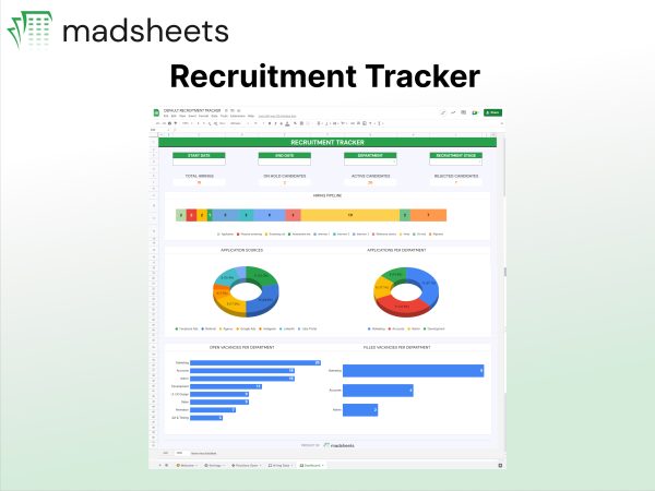 Recruitment Tracker | Hiring Process Tracker | HR Google Sheet Template ...